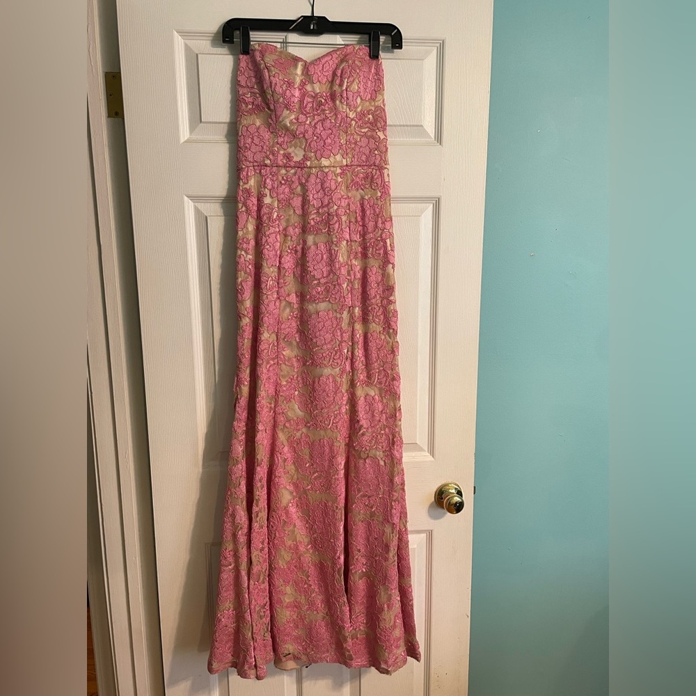 Pink Prom Lace Mermaid Dress - Gem